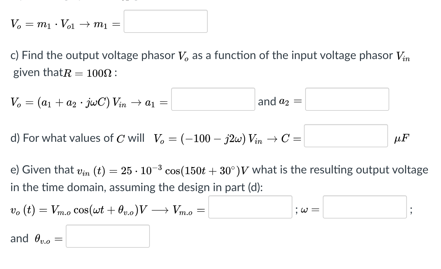 Solved Q3: OP-AMPs in Phasor domain: given the circuit in | Chegg.com