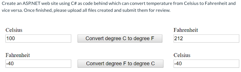 Create an ASP.NET web site using C# as code behind | Chegg.com