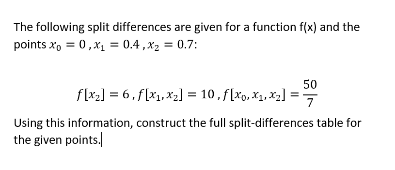 Solved The following split differences are given for a | Chegg.com