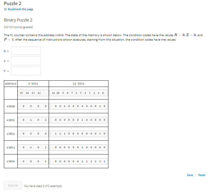Solved The PC counter contains the address x305e. The state | Chegg.com