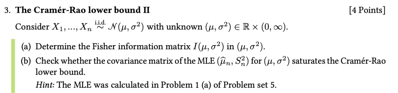 Solved 3. The Cramér-Rao lower bound II [4 Points] i.i.d. | Chegg.com
