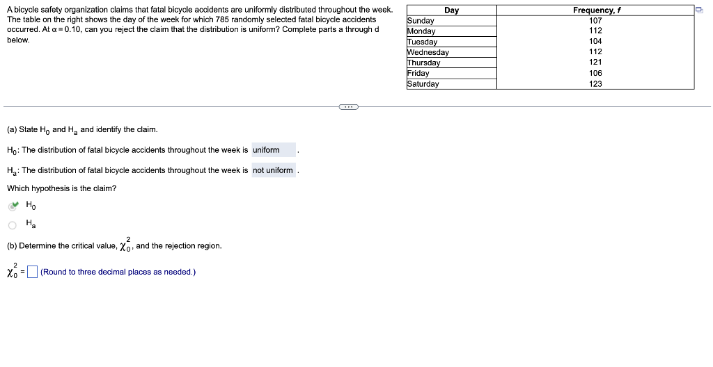 Solved A bicycle safety organization claims that fatal | Chegg.com