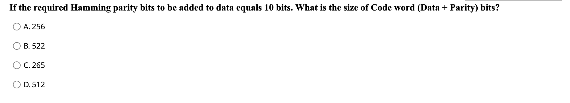 Solved If The Required Hamming Parity Bits To Be Added To 