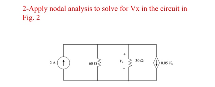 Solved Apply nodal analysis to solve for Vx in the circuit | Chegg.com