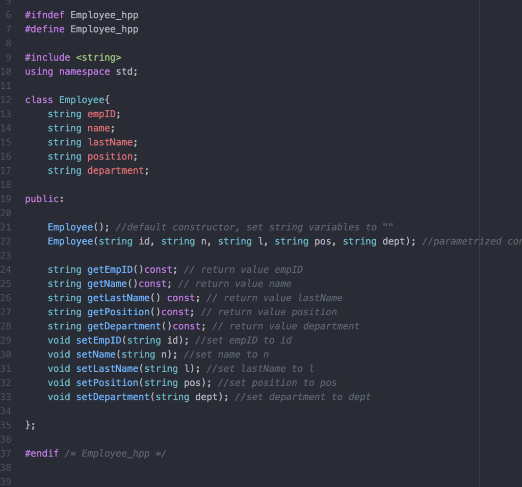 Solved #ifndef Employee_hpp #define Employee_hpp 7 9 10 | Chegg.com