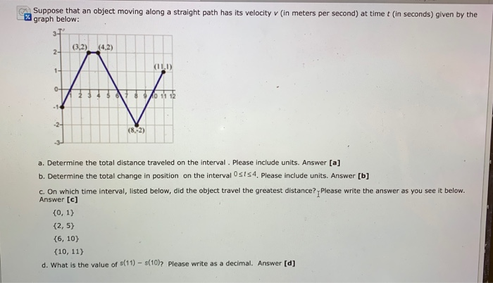 Solved Suppose that an object moving along a straight path | Chegg.com