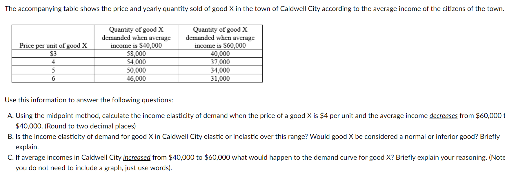 Solved Use this information to answer the following | Chegg.com