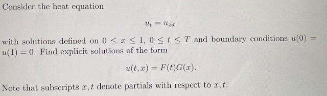 Solved Consider the heat equation ut = uxx with | Chegg.com