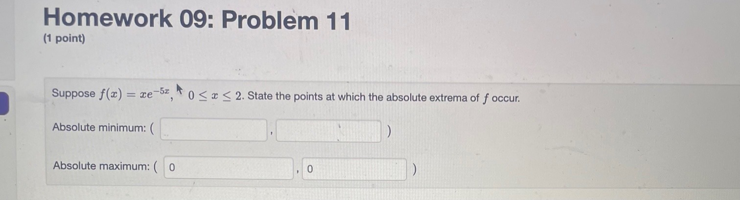 Solved Homework 09: Problem 11 (1 point) Suppose | Chegg.com Solved Homework 09: Problem 11 (1 point) Suppose | Chegg.com