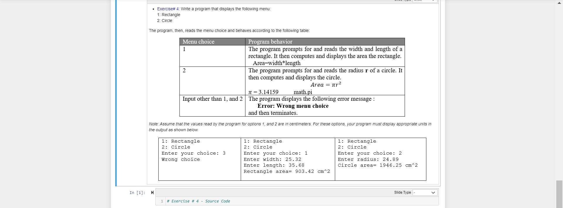 Solved • Exercise# 4: Write a program that displays the | Chegg.com