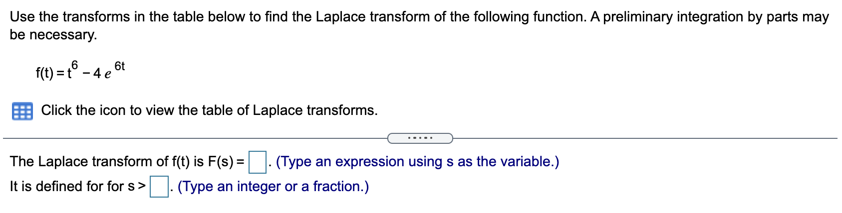 Solved Use the transforms in the table below to find the | Chegg.com