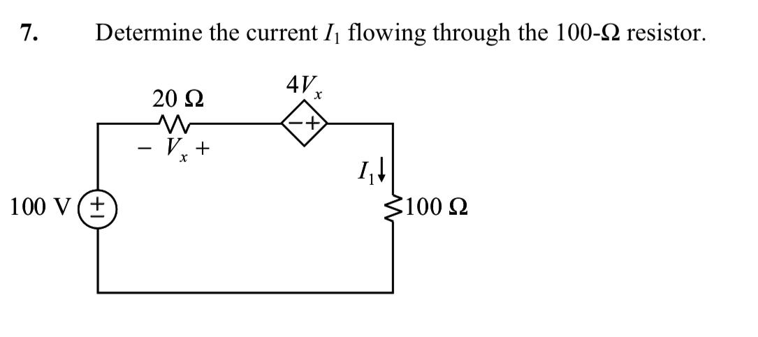 Solved Determine the current I1 flowing through the 100−Ω | Chegg.com
