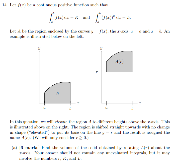 Solved 14. Let f(x) be a continuous positive function such | Chegg.com