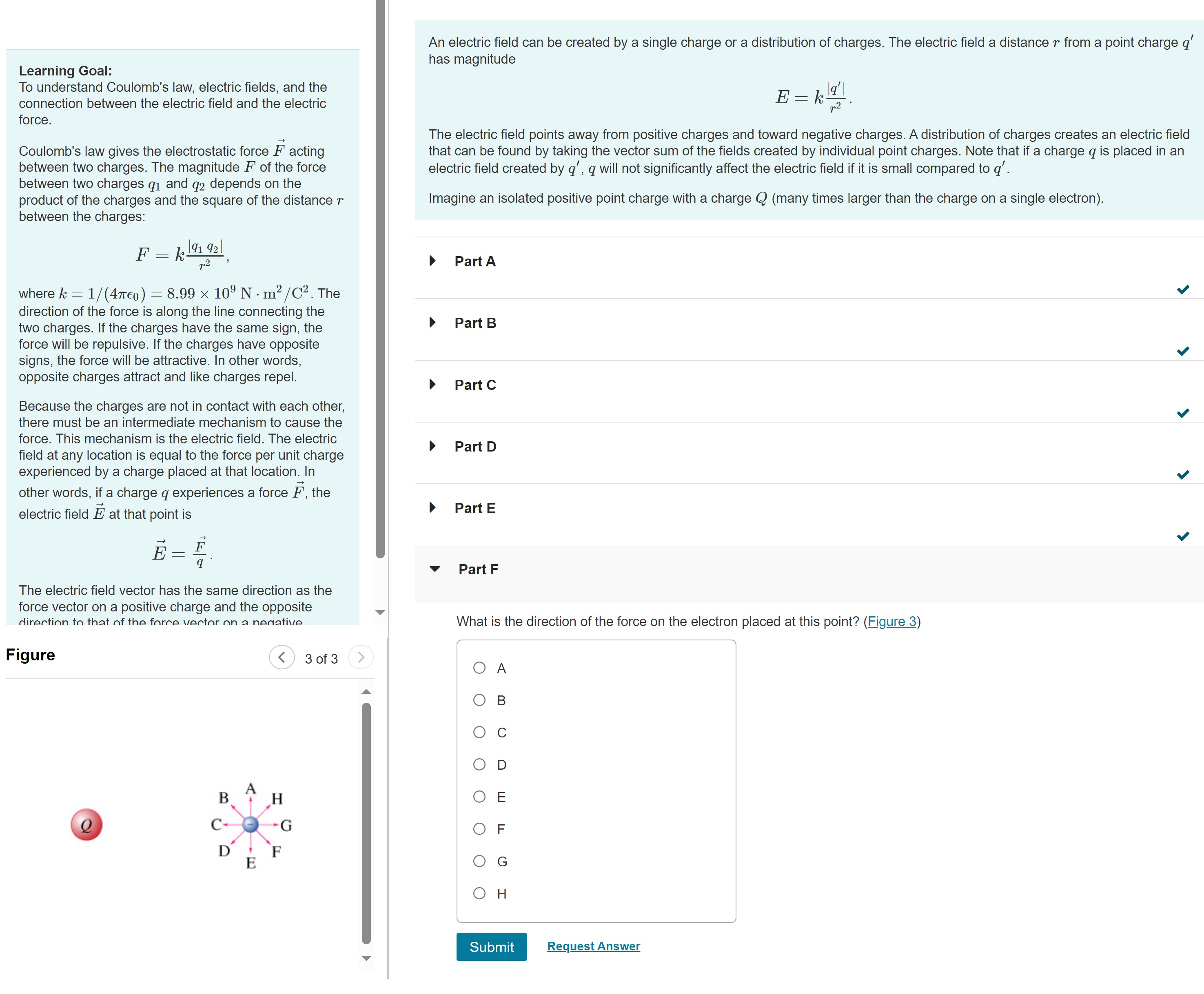 Solved Learning Goal:To understand Coulomb's law, electric | Chegg.com