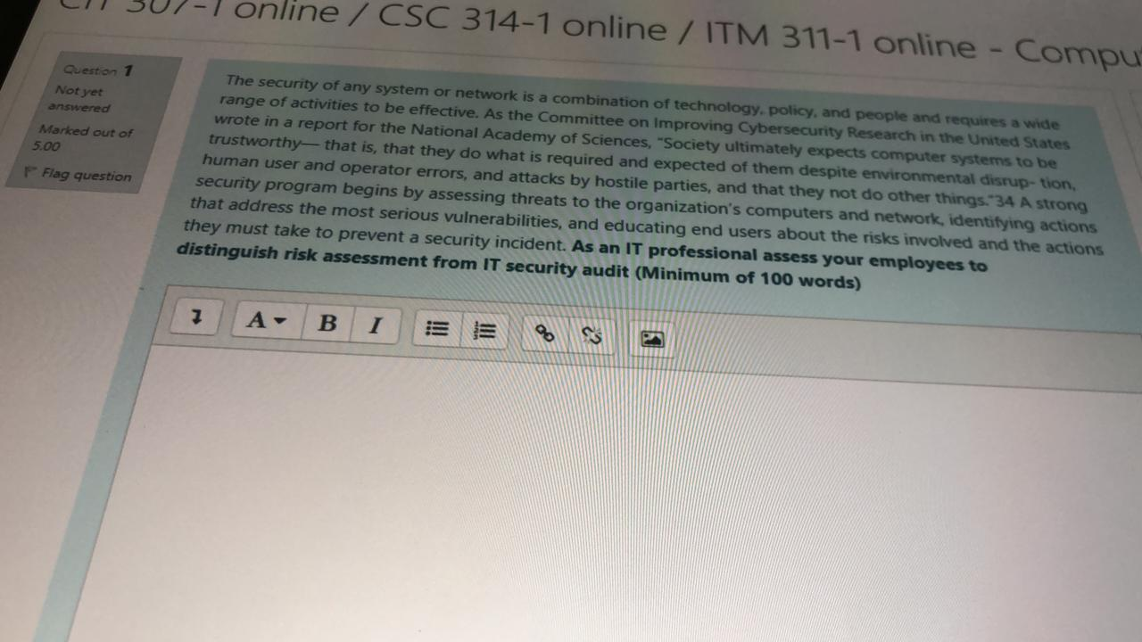 Solved I online / CSC 314-1 online / ITM 311-1 online - | Chegg.com