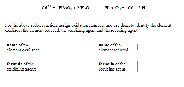 Solved Ca2+ + HASO2 + 2 H20 —— H3A504 + Cd + 2 H+ For the | Chegg.com