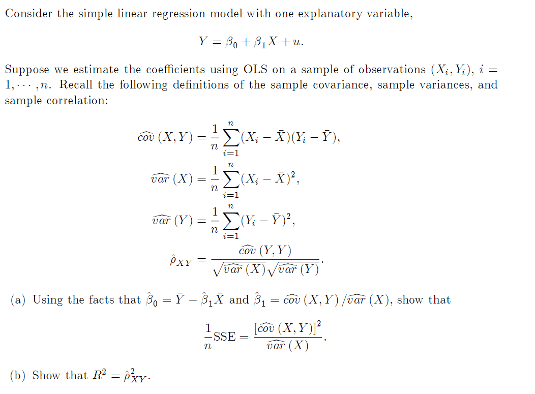 Solved Consider the simple linear regression model with one | Chegg.com