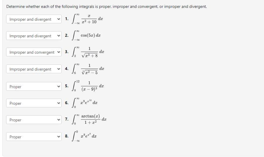 Solved Determine whether each of the following integrals is | Chegg.com