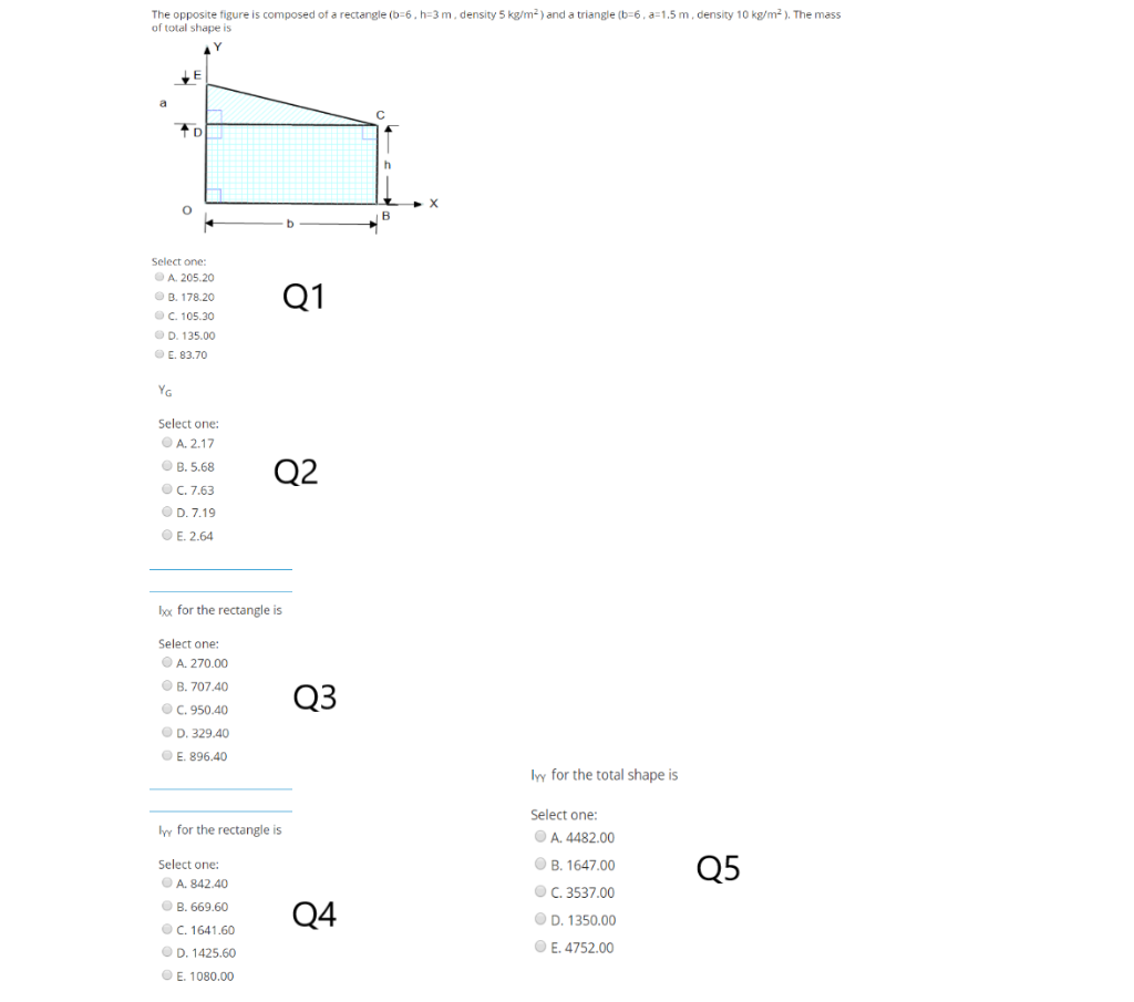 Solved The opposite figure is composed of a rectangle (b=6. | Chegg.com