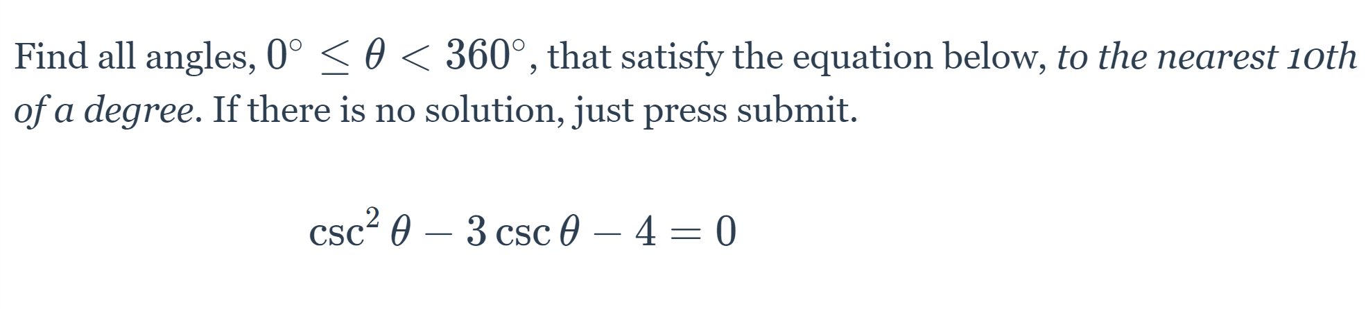 Solved Find all angles, 0∘≤θ