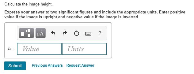 Solved Calculate the image height. Express your answer to | Chegg.com