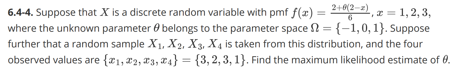 Solved 6.4-4. Suppose that X is a discrete random variable | Chegg.com