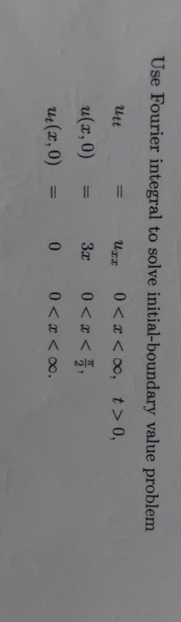 Solved Use Fourier integral to solve initial-boundary value | Chegg.com