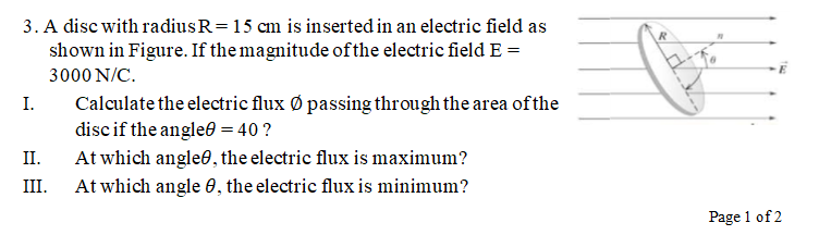 Solved 3. A disc with radius R=15 cm is inserted in an | Chegg.com