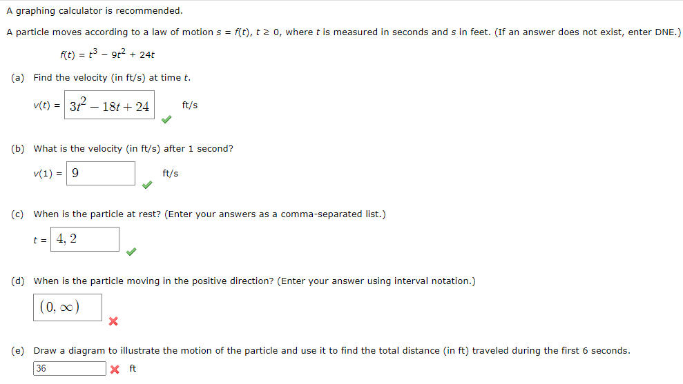 Solved A graphing calculator is recommended. A particle | Chegg.com