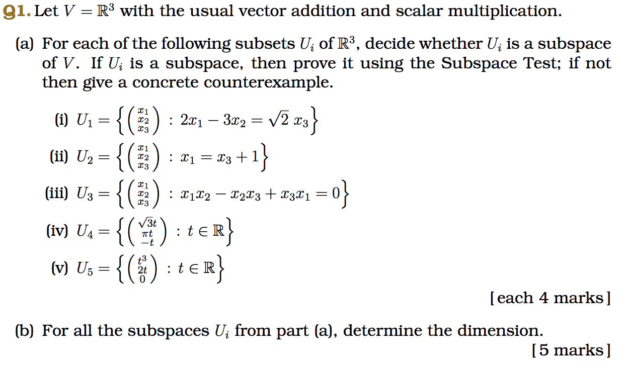 Solved 91. Let V = R3 with the usual vector addition and | Chegg.com