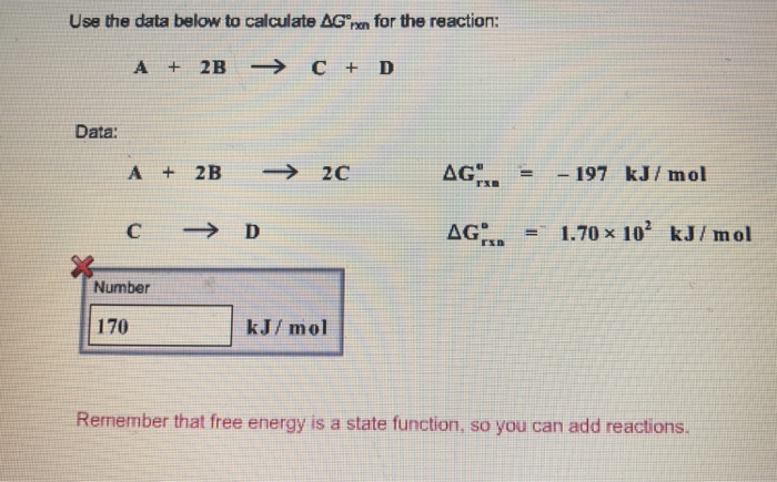 Solved Use the data below to calculate Delta G Degree-rxn | Chegg.com