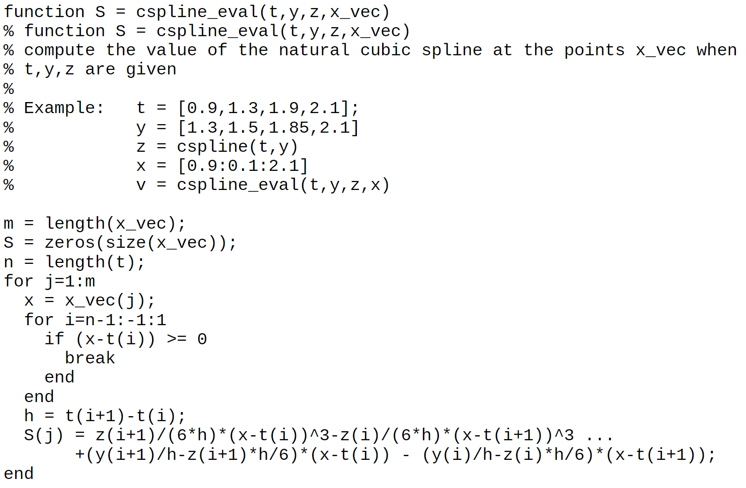 3.5 Interpolating a Spiral with Natural Cubic Spline | Chegg.com