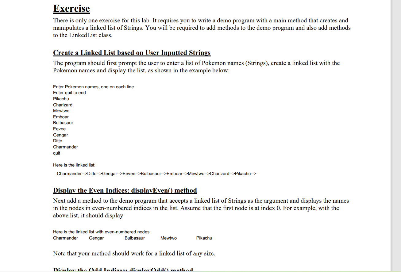 Solved Exercise There is only one exercise for this lab. It | Chegg.com