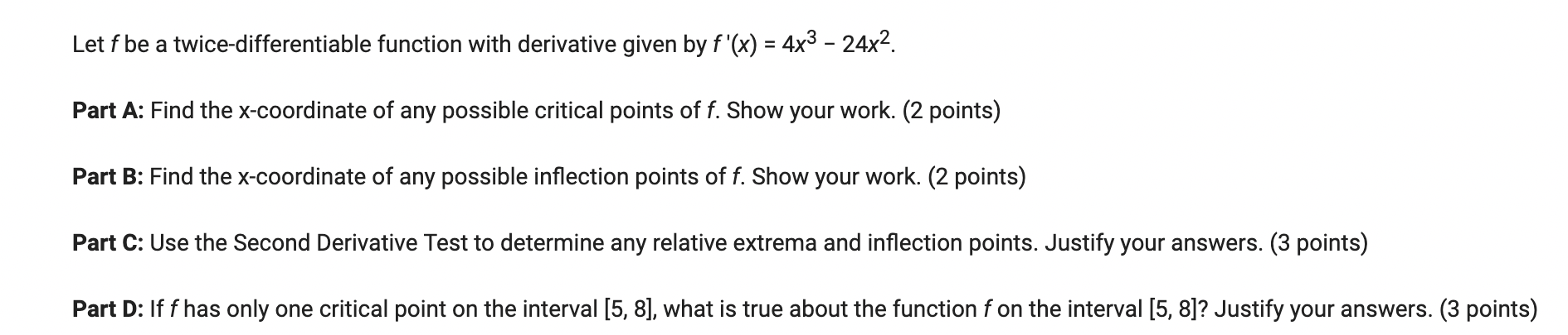 Solved Let F Be A Twice Differentiable Function With