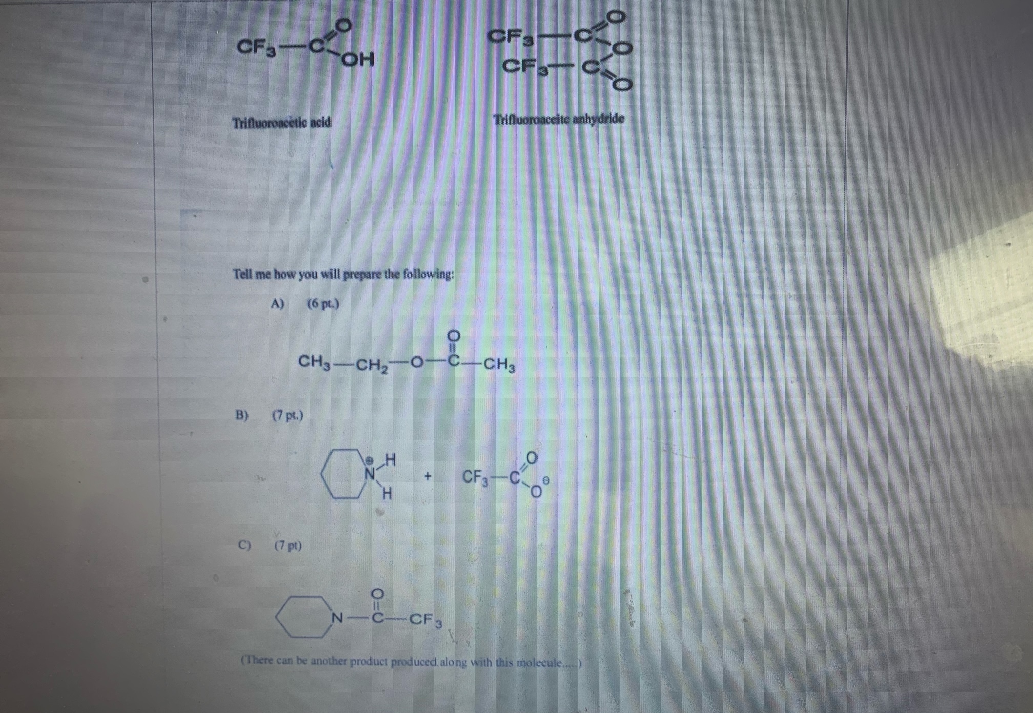 Solved CF3COOH CFs-C CF3-0 Trifluoroncetic acid | Chegg.com