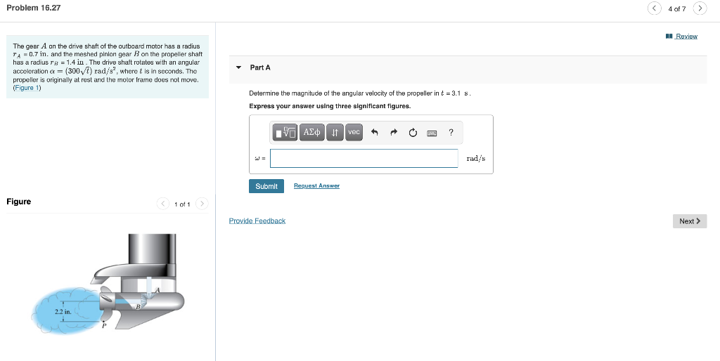 Solved Problem 16.27 Review The gear A on the | Chegg.com