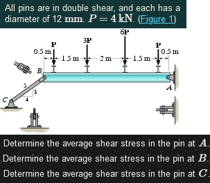 Solved All pins are in double shear, and each has a diameter | Chegg.com