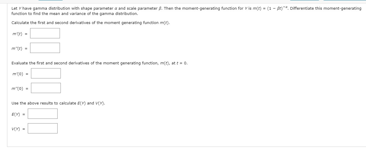 Solved Let Y have gamma distribution with shape parameter a | Chegg.com