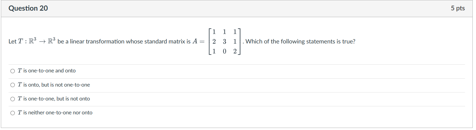 Solved Let T:R3→R3 be a linear transformation whose standard | Chegg.com