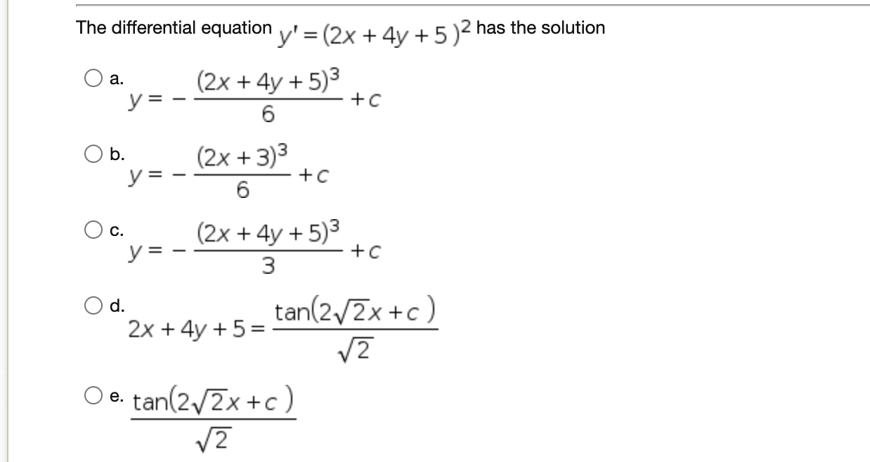 Solved The differential equation y apostrophe equals open | Chegg.com