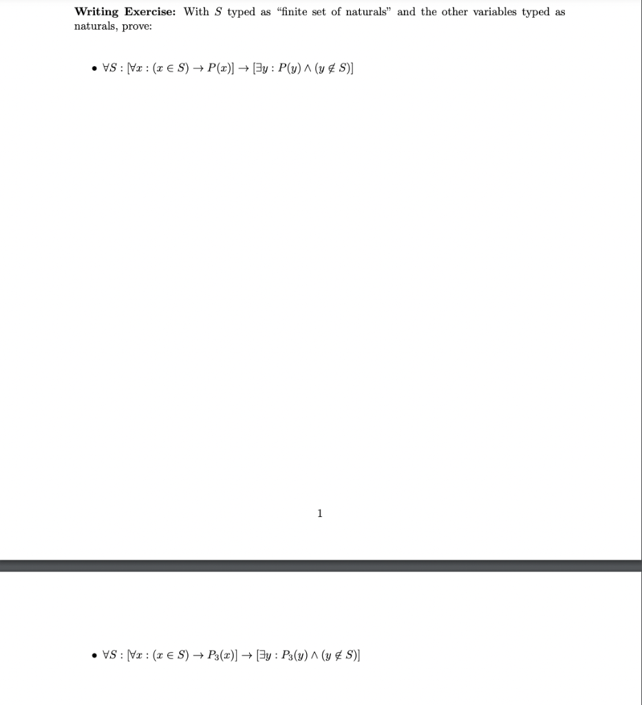 Solved Writing Exercise: With S typed as "finite set of | Chegg.com
