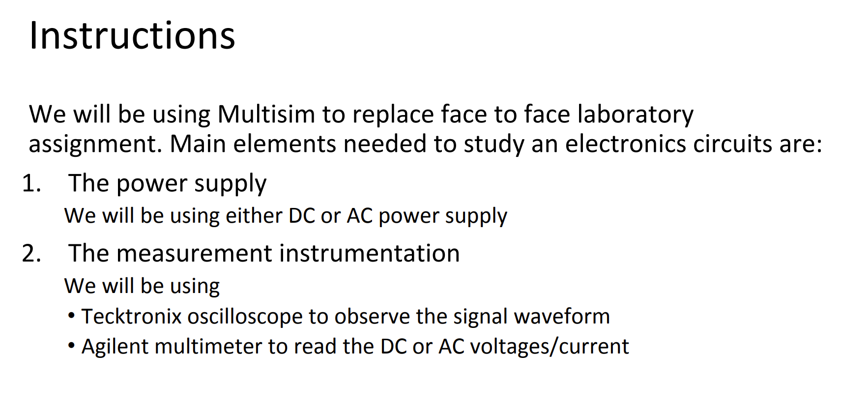Solved Instructions We will be using Multisim to replace | Chegg.com