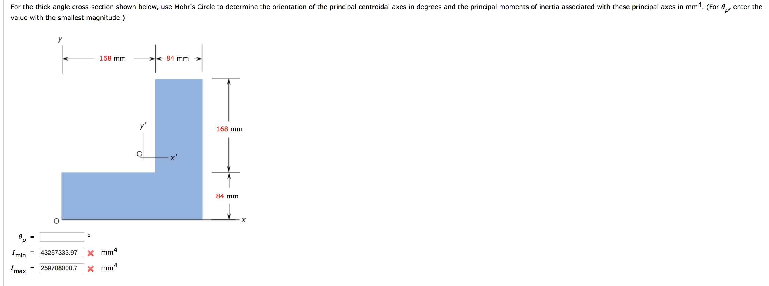 Solved For the thick angle cross-section shown below, use | Chegg.com