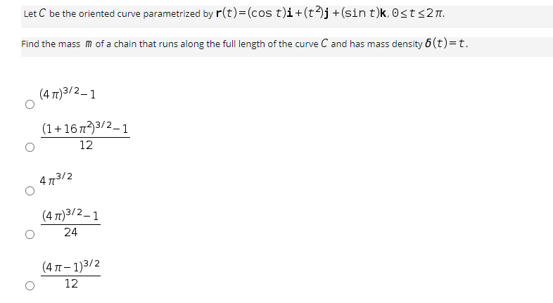 Solved Let C be the oriented curve parametrized by | Chegg.com