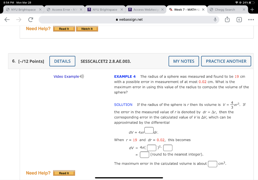 Solved 8:54 PM Mon Mar 28 24% 0. NYU Brightspace X Access | Chegg.com
