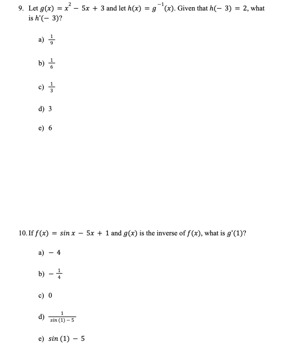 Solved 1 9 Let G X X² 5x 3 And Let H X G X