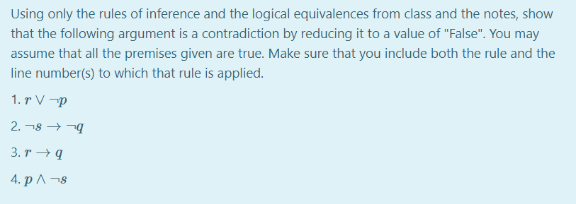 Solved Using only the rules of inference and the logical | Chegg.com