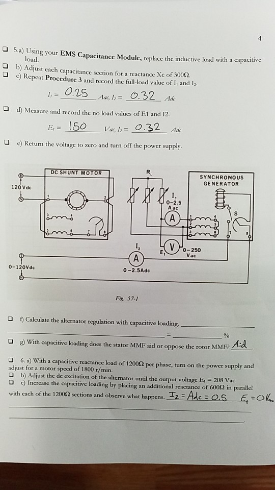 Solved 5a) Using your EMS Capacitance Module, replace the | Chegg.com