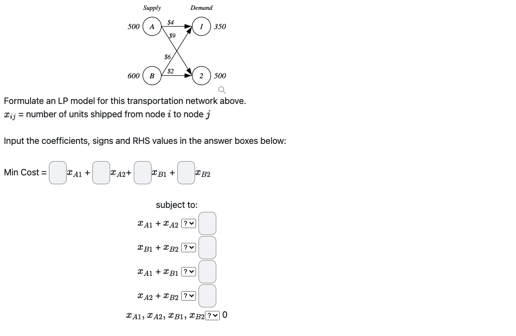 Solved Formulate An Lp Model For This Transportation Network