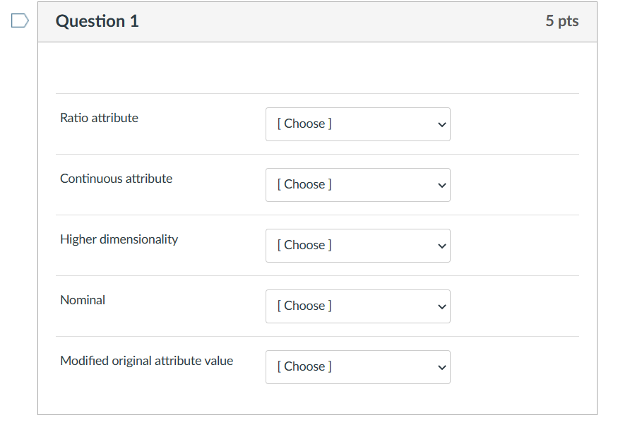 Solved Ratio attribute Continuous attribute Higher | Chegg.com
